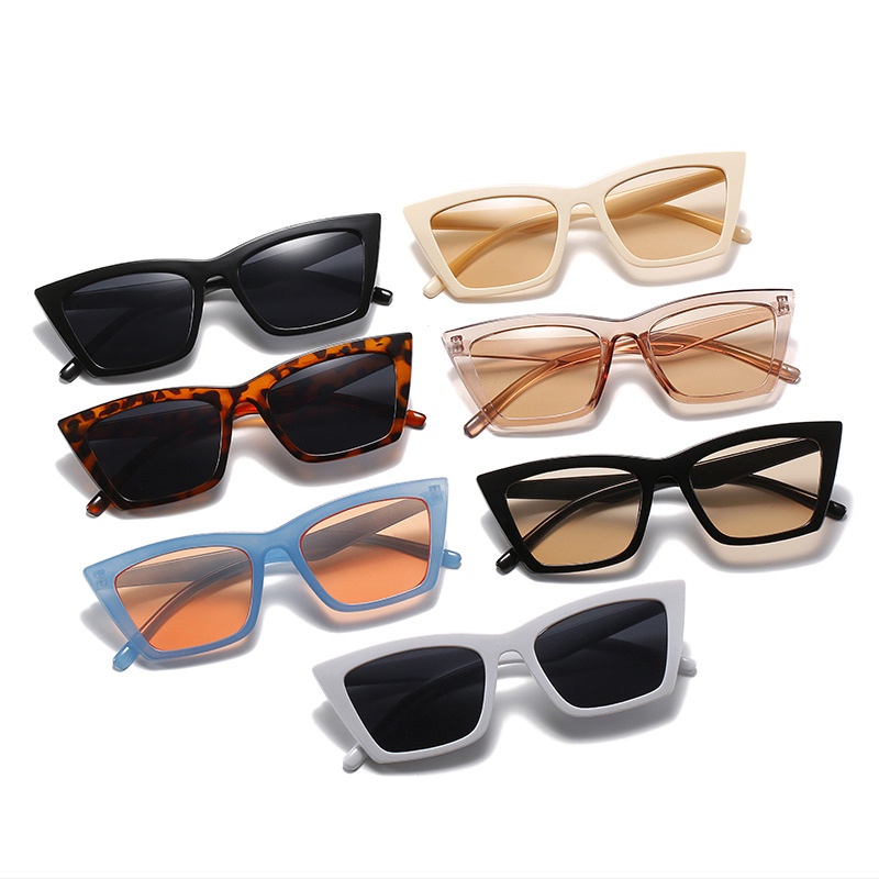 New Fashion Square Sunglasses Plain Makeup With Simple Style Sunglasses ...