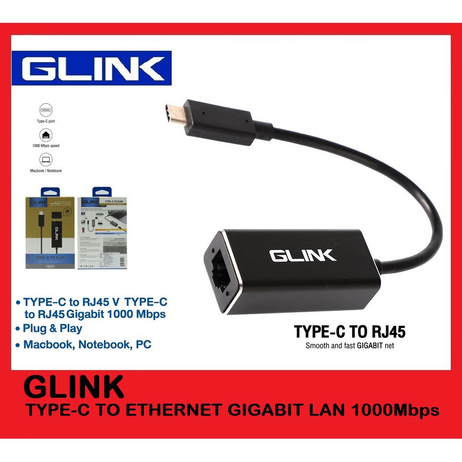 TYPE-C TO LAN GLINK USB 3.0 USB C TYPE-C TO LAN ETHERNET GIGABIT LAN ...
