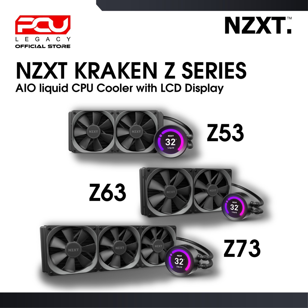 NZXT KRAKEN Z Series [Z53 / Z63 / Z73] AIO Liquid CPU Cooler With LCD ...