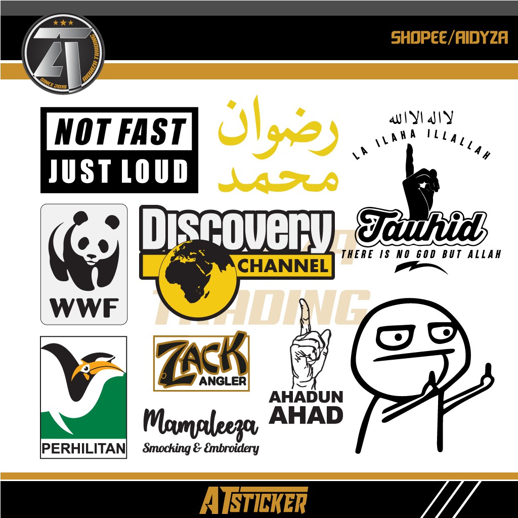 Custom Sticker Cutting Coloured Decal Tempah Stiker Potong Warna ...