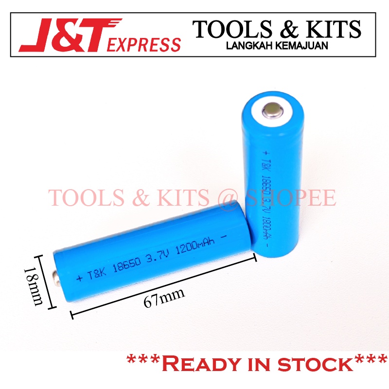 3.7V 18650 Rechargeable Li-ion Lithium Battery 800/1200/1500/1800mAh Button Top Small Capacity ...