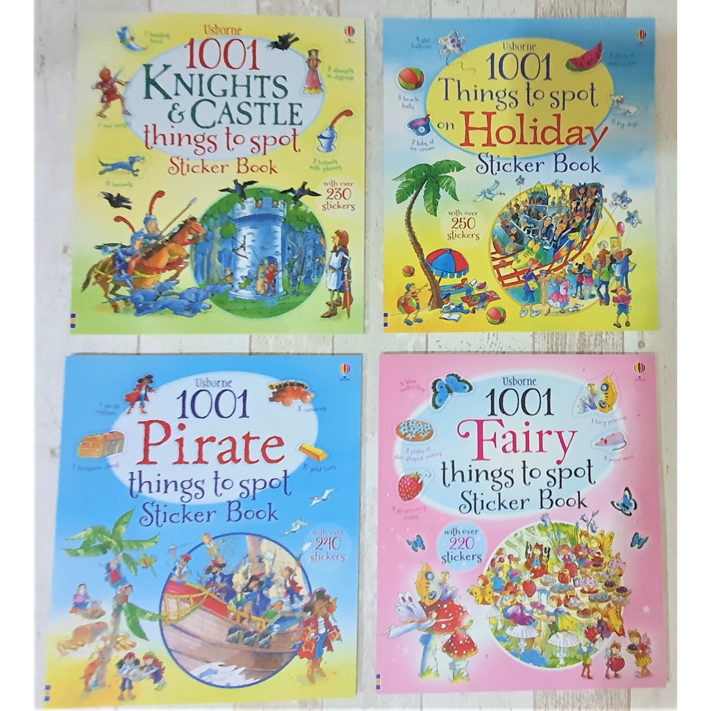 Usborne - 1001 Things to Spot Sticker Book ( Pirate / Knights&Castle ...
