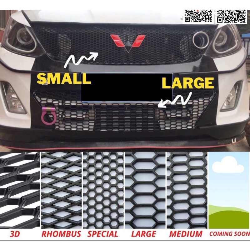 Universal Black ABS Plastic Racing Honeycomb Mesh Grill Spoiler Bumper ...