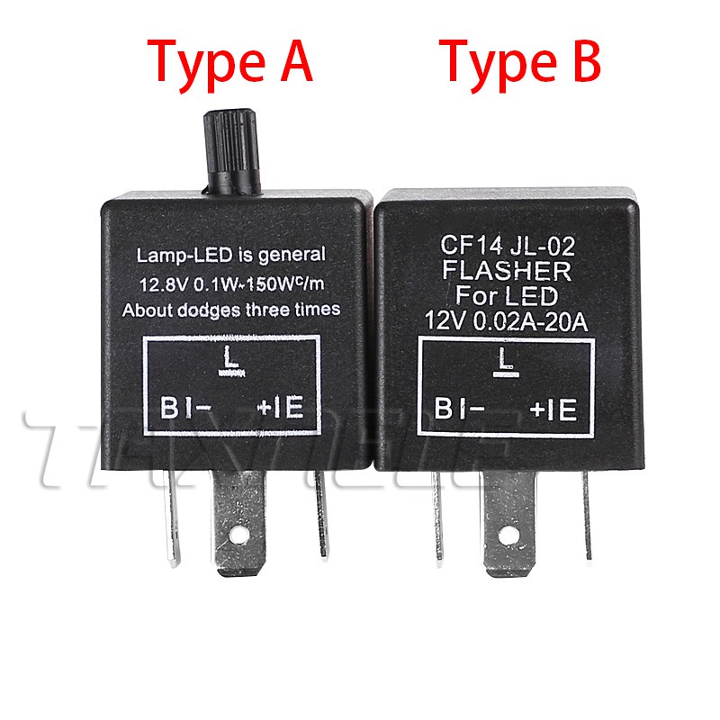 CF14 12V 3 Pin LED Adjustable Car Flasher Flash Relay For Turn Signal ...
