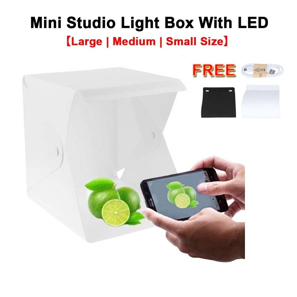 Mini Photo Studio Light Box With LED | Shopee Malaysia