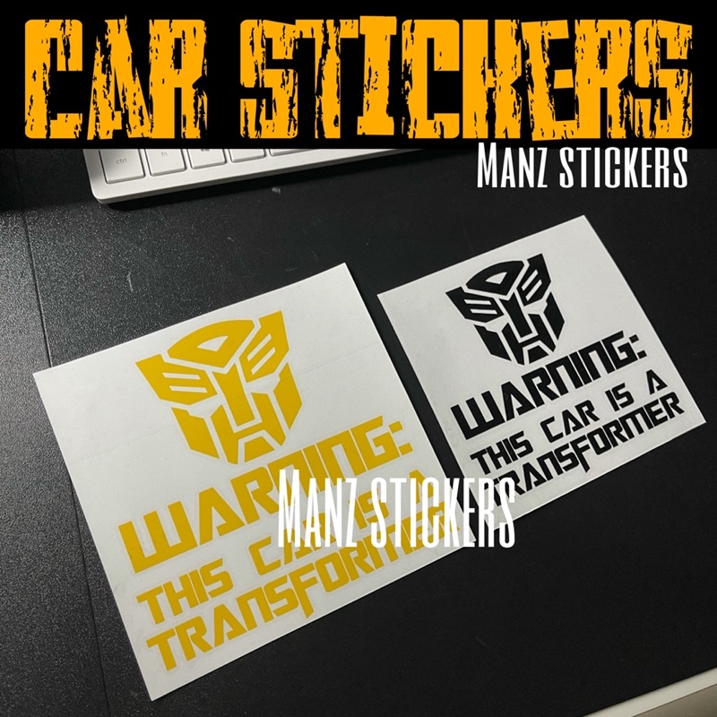 [24HOURS SHIP] STIKER WARNING THIS CAR IS A TRANSFORMER / CAR STICKER ...