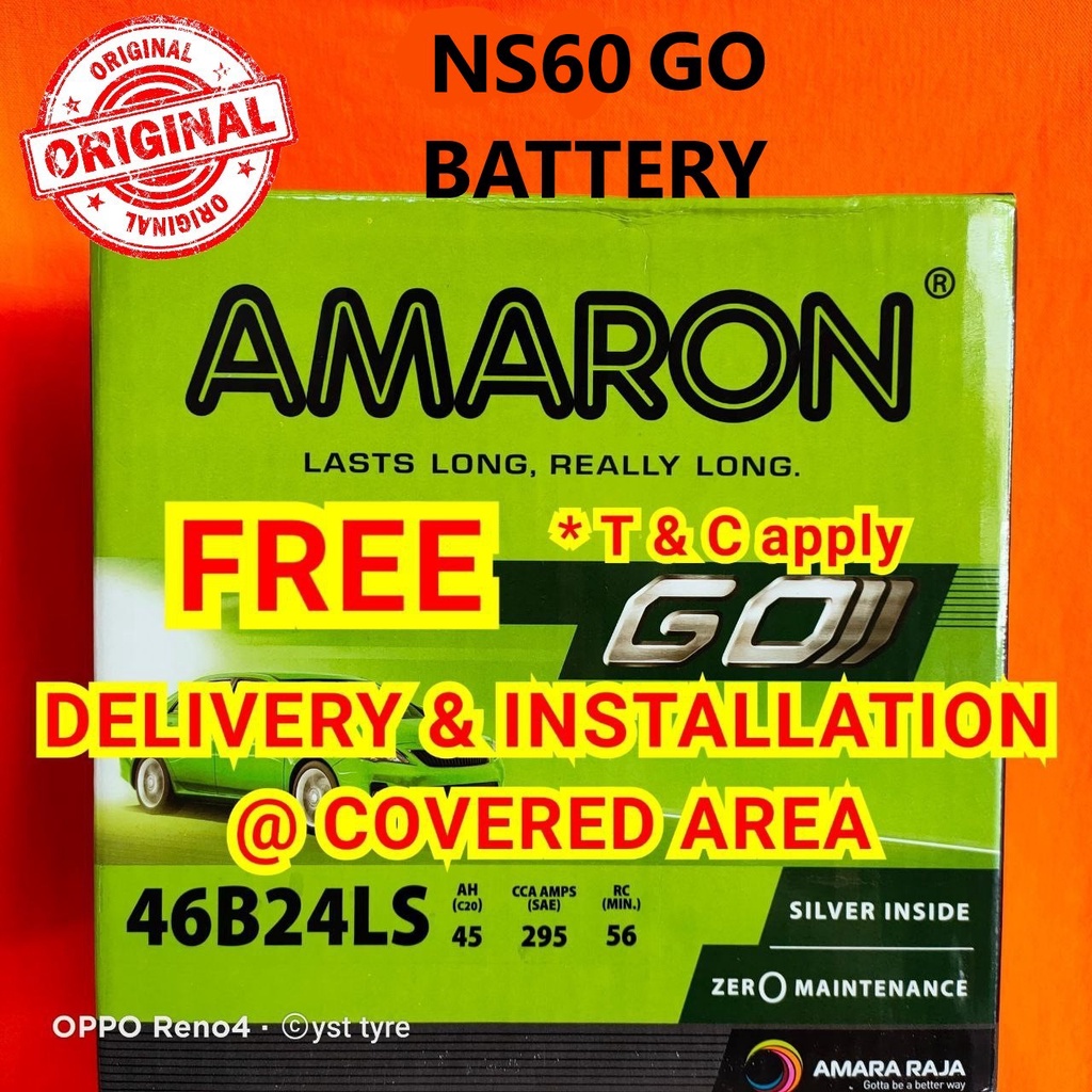 NS60 / NS60R / NS60L / NS60RS/ NS60LS MF AMARON GO Battery Car Battery Bateri Kereta 汽车电池 ...