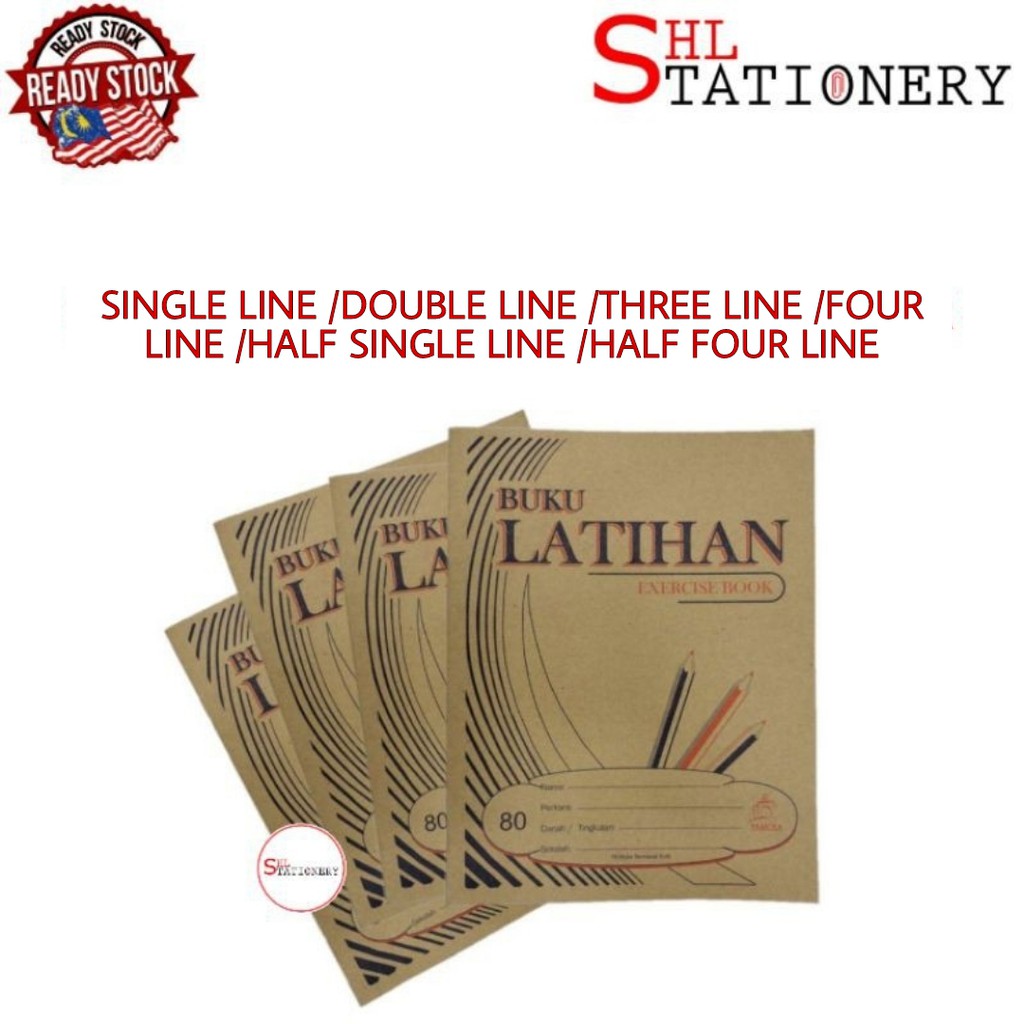 Exercise Book / Buku Latihan 80 pages (Single Line / Double Line ...