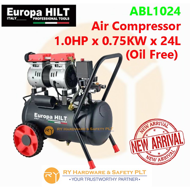 EUROPA HILT ABL1024 Air Compressor 1.0HP x 0.75KW x 24L Tank ( Oil Free ) | Shopee Malaysia