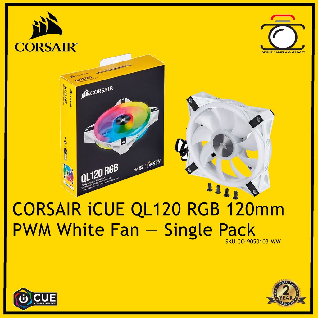 CORSAIR iCUE QL120 RGB 120mm PWM White Fan — Single Pack | Shopee Malaysia