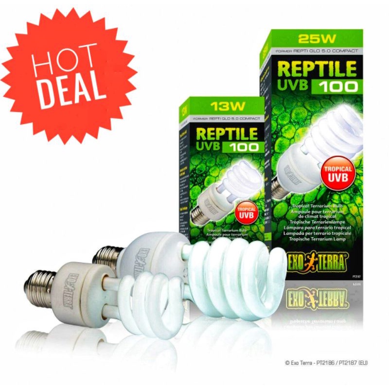 Exo Terra Reptile UVB 100 Tropical Terrarium Bulb | Shopee Malaysia