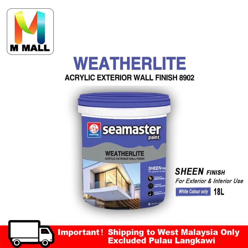 18L Seamaster Paint Weatherlite Acrylic Exterior Wall Finish 9102 ...