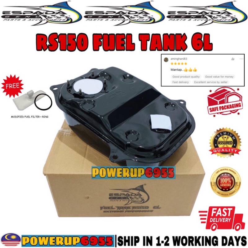 RS150 RSX150 RS RSX 150 ESPADA HONDA FUEL TANK TANGKI MINYAK 6L 6LITER ...