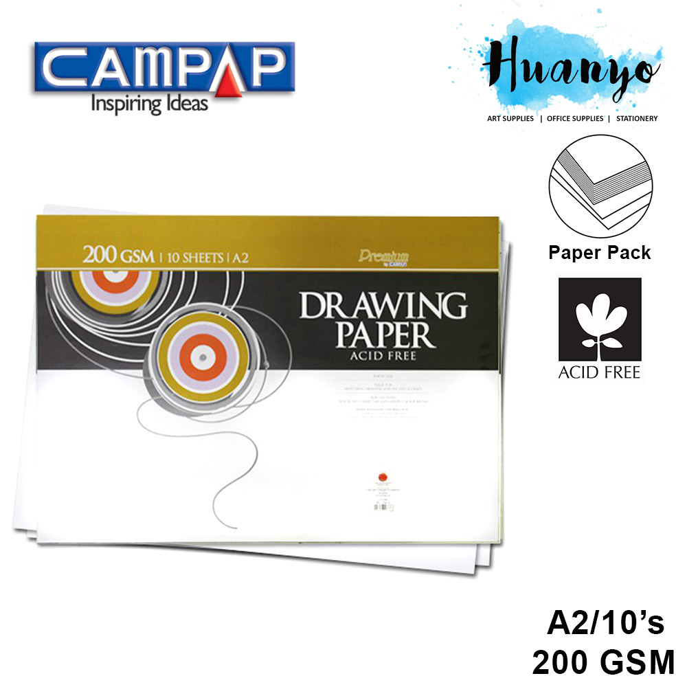 CAMPAP Drawing Paper A2 - 10pcs (135/165/200 gsm) | Shopee Malaysia