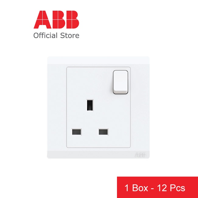 ABB INORA 1 Gang 13A Switch Socket SP | White | BL224 | 12Pcs/Box | Shopee Malaysia