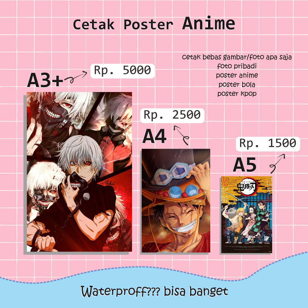 Custom ANIME POSTERS ACCORDING TO ANIME LIKES | Shopee Malaysia