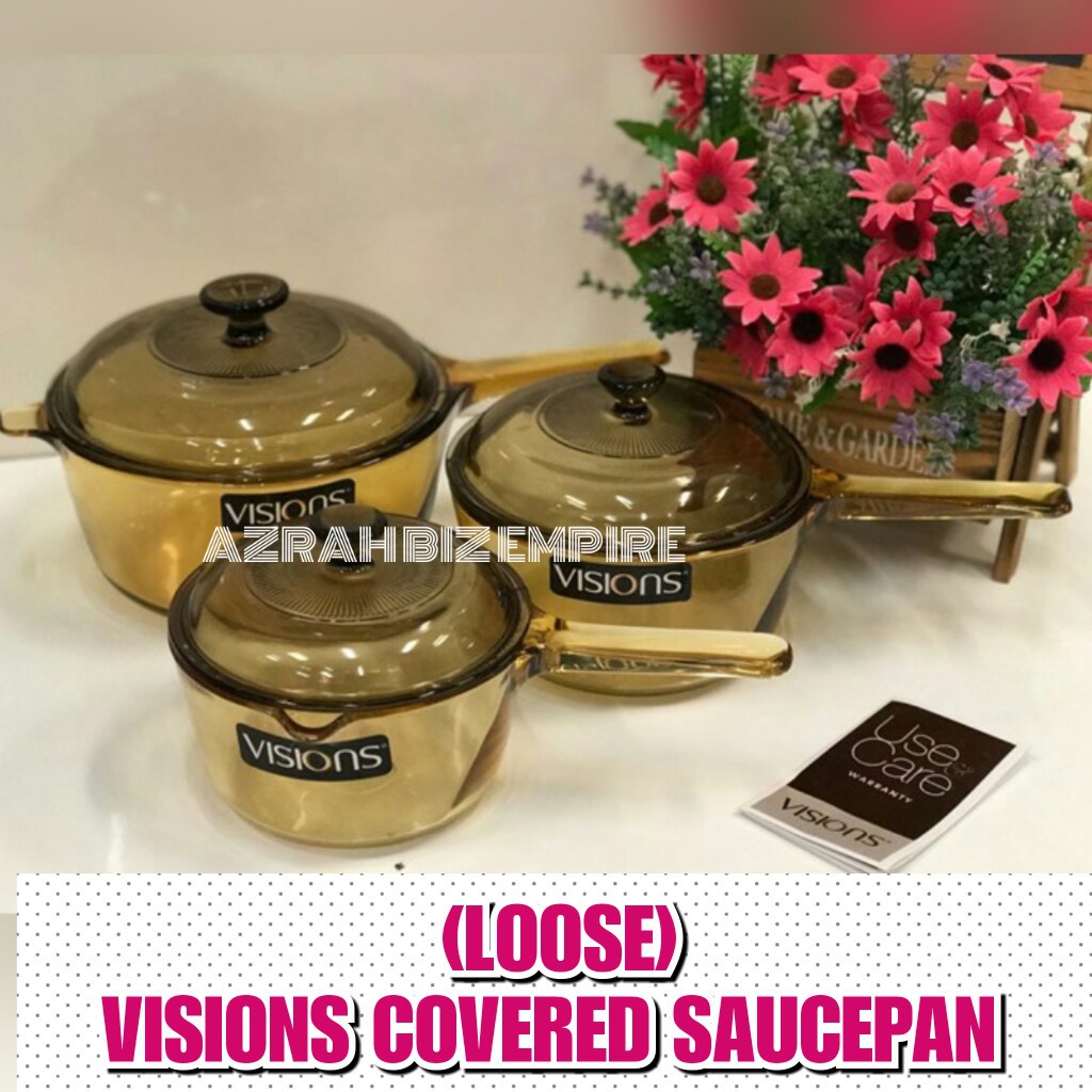 🔥(LOOSE) 1L-2.5L VISIONS SAUCEPAN COOKWARE / PERIUK KACA VISIONS / COOKWARE POT | Shopee Malaysia