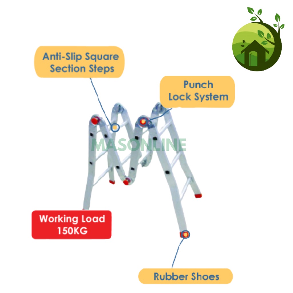 Everlas YMPRH16 16 Steps Multipurpose Ladder Tangga Lipat 16 Steps ...