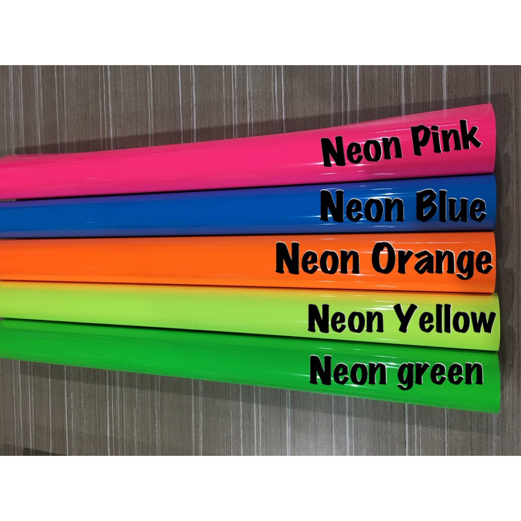 PU NEON COLOUR HEAT TRANSFER VINYL 1meter | Shopee Malaysia