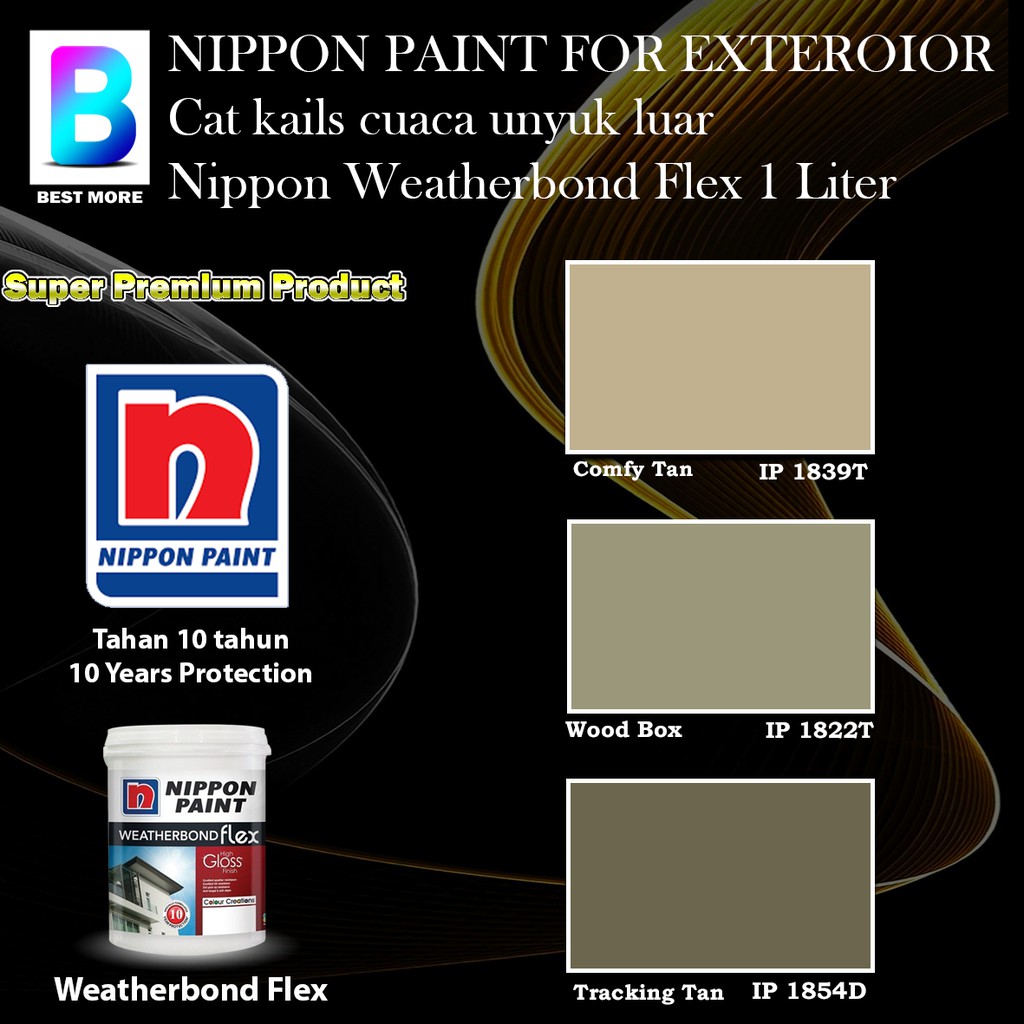 Nippon Paint Weatherbond Flex Exterior Collection 1 Liter Comfy Tan ...