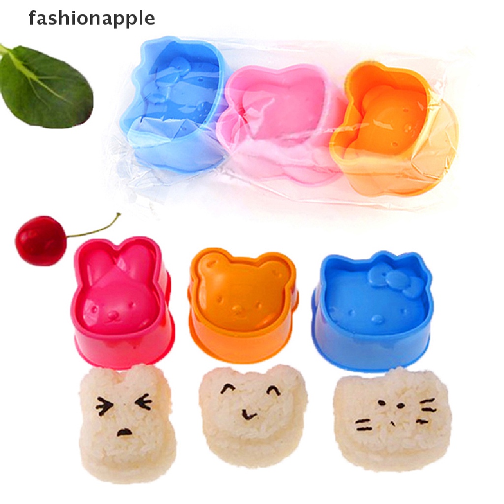 FAMY 3PC/SET Cartoon Sushi Rice Ball Mold Animal Shape Bento Sushi ...
