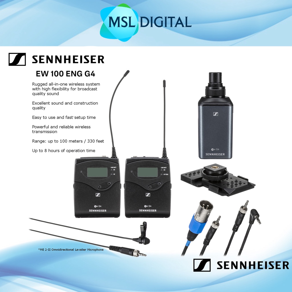 Sennheiser EW 100 ENG G4 Camera Mount Wireless Combo Microphone System | Shopee Malaysia