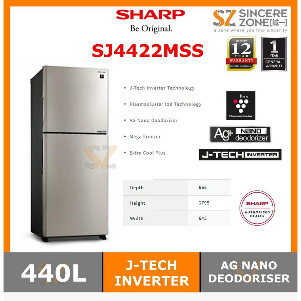 Sharp SJ4422MSS 440L J-Tech Inverter 2 Door Refrigerator | Shopee Malaysia