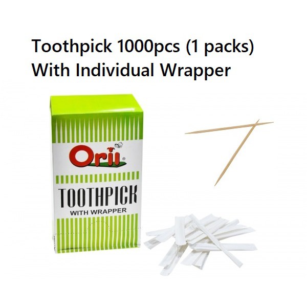 Toothpick 1000pcs (1 packs) With Individual Wrapper - Disposable, Eco ...