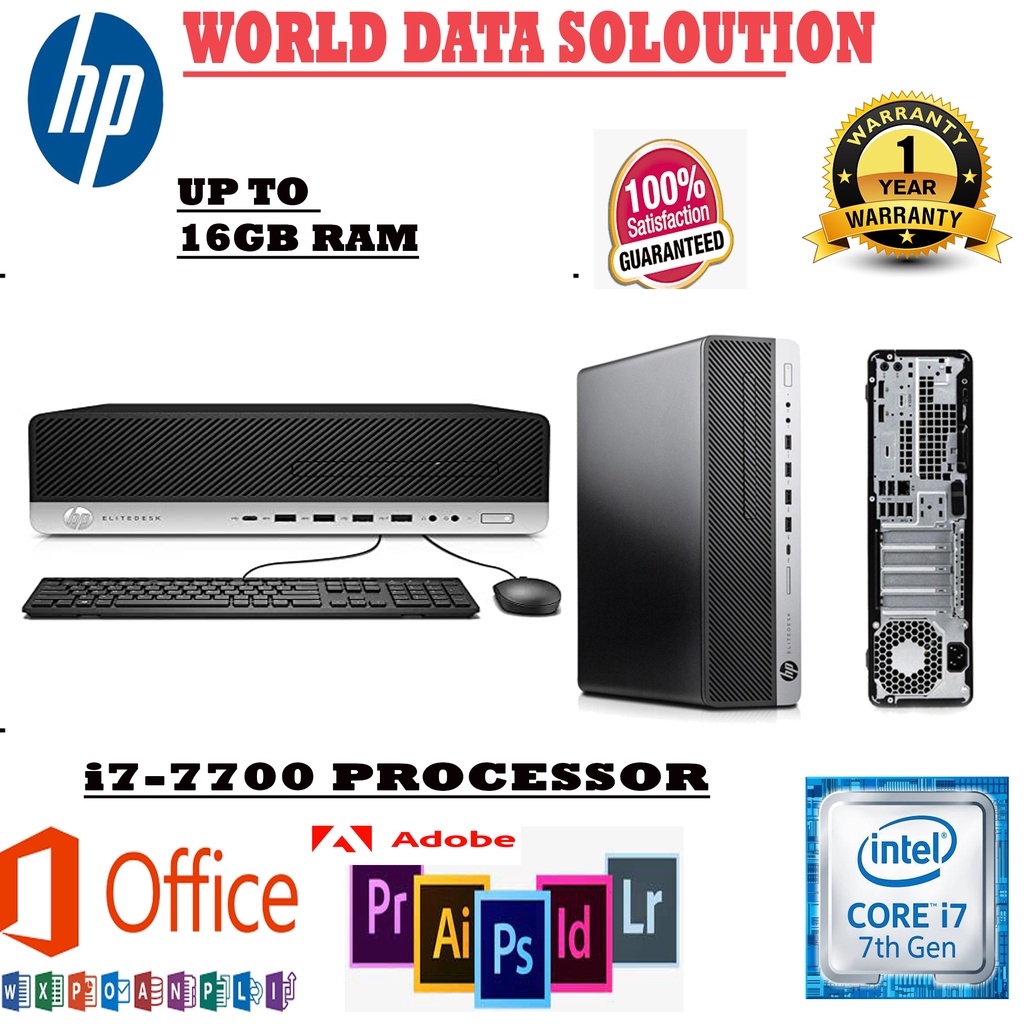 (PC i7-7th Gen)HP EliteDesk SFF 800G3i7-7700 CPU/UP TO32GB RAM/256GB ...