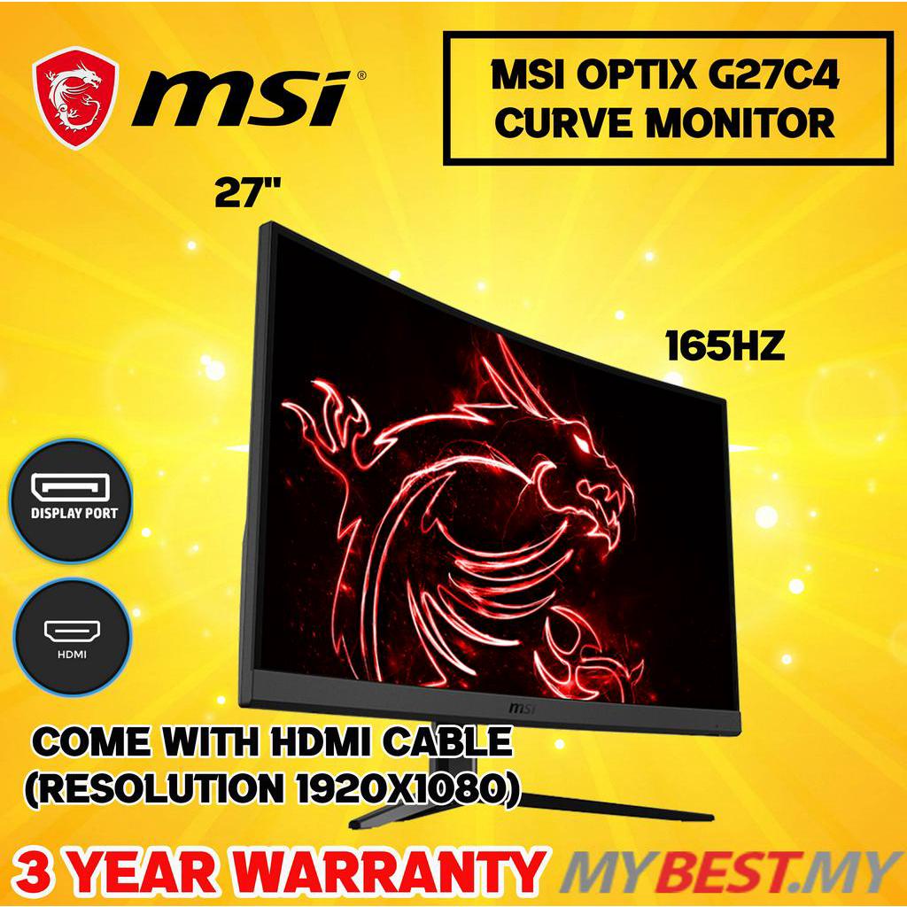 MSI Optix G27C4 27" FHD IPS 1ms 165Hz Freesync eSports Curved LED ...