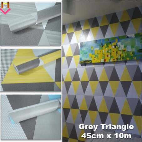 45cm x 10m Triangle Wall paper Kertas Dinding Wall Sticker wall paper ...