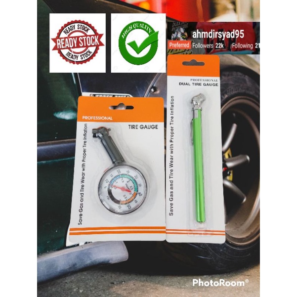 PROFESSIONAL DUAL TIRE GAUGE/CEK ANGIN TAYAR DIY [FREE BUBBLE WRAP ...
