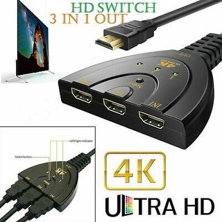 HDTV 2.0 Switcher 4K HDTV Switch HDTV Splitter Adapter Cable 3 Port 3X1 ...