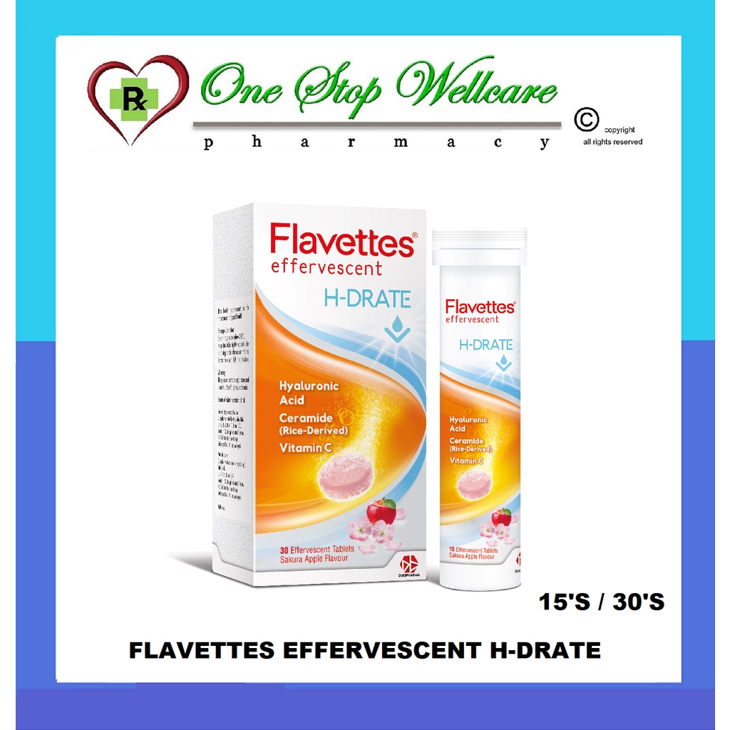 FLAVETTES EFFERVESCENT H-DRATE 15'S / 30'S (EXP:09/2024) | Shopee Malaysia