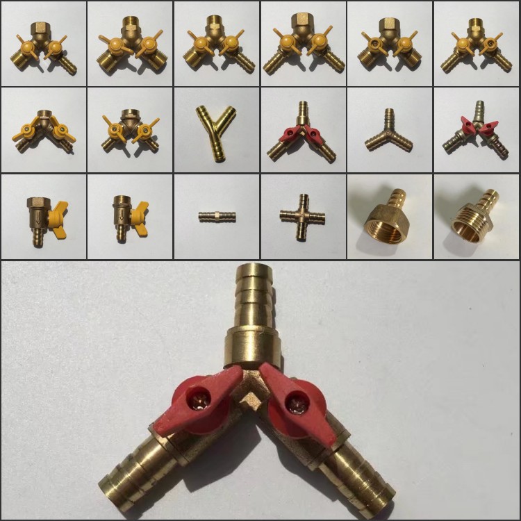 Gas joint tee 4 points full copper conversion natural straight four way ...