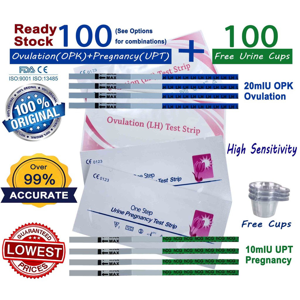 100pcs Ovulation OPK/Early Pregnancy Test Strip 10mIU UPT&other ...