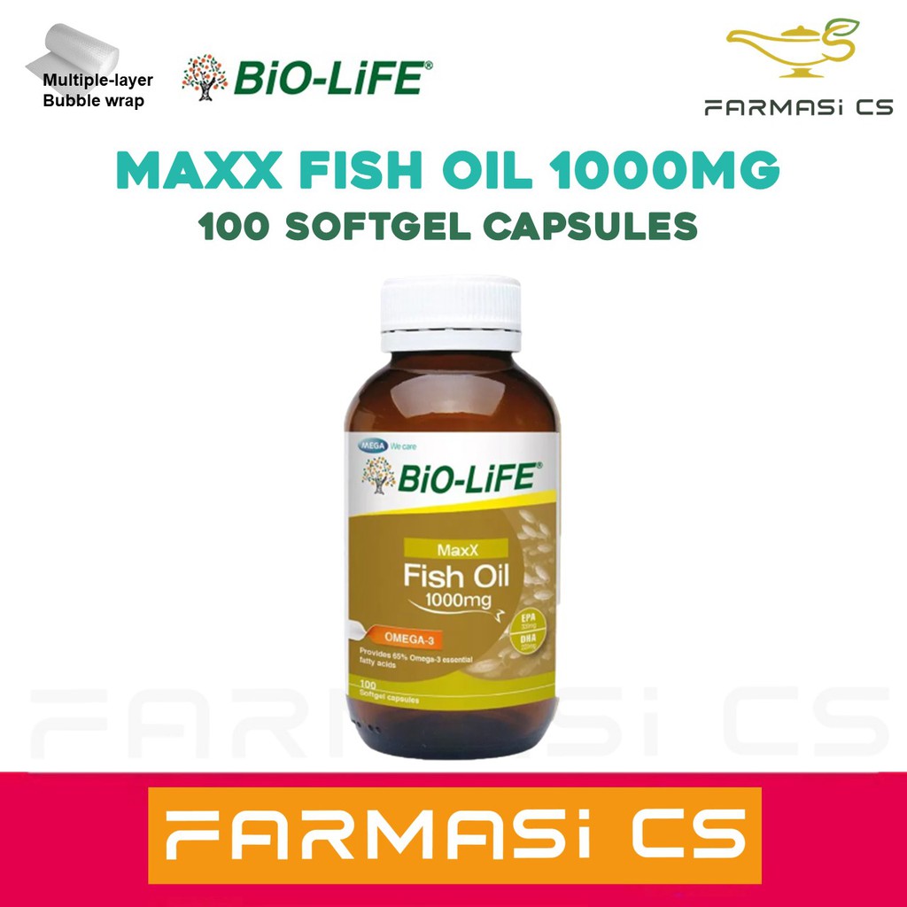 Bio-Life MaxX Fish Oil 1000mg Double Strength EPA & DHA 100 capsules ...