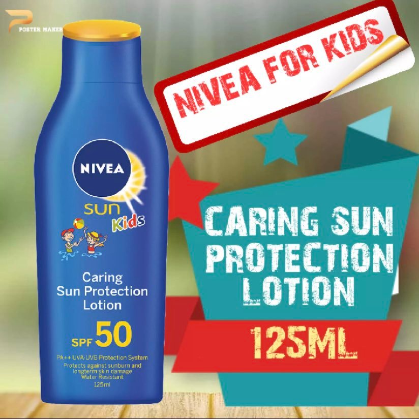 Nivea Kids Caring Sun Protect Lotion SPF50+ Swim and Play Immediate ...