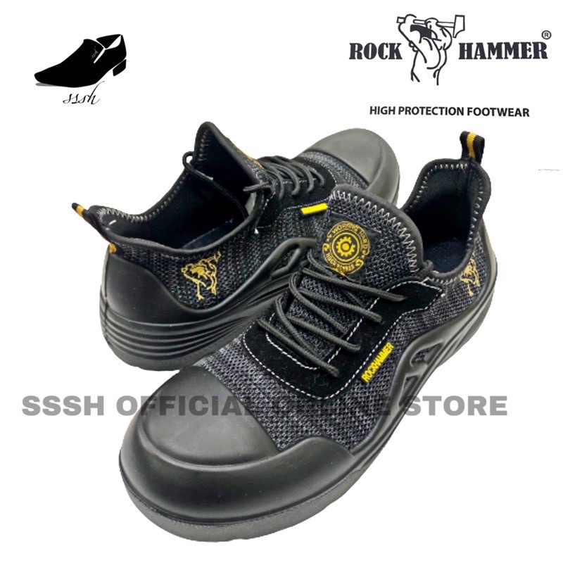 💯ORIGINAL ROCK HAMMER SAFETY SHOE/BOOT MID HIGH CUT DOUBLE ZIP/KASUT ...