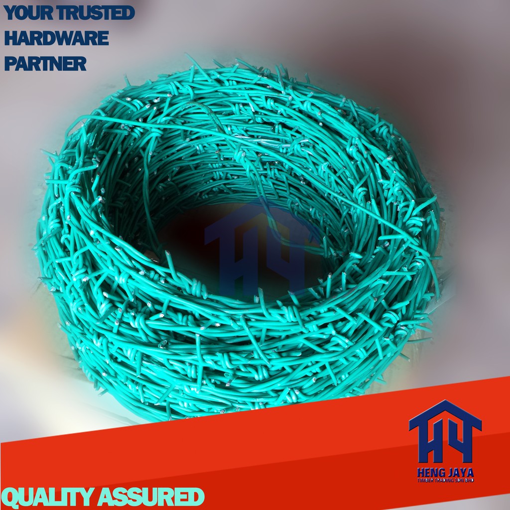 6KG #12 Galvanized Iron (GI) Barbed Wire With PVC Coated / #12 Dawai ...