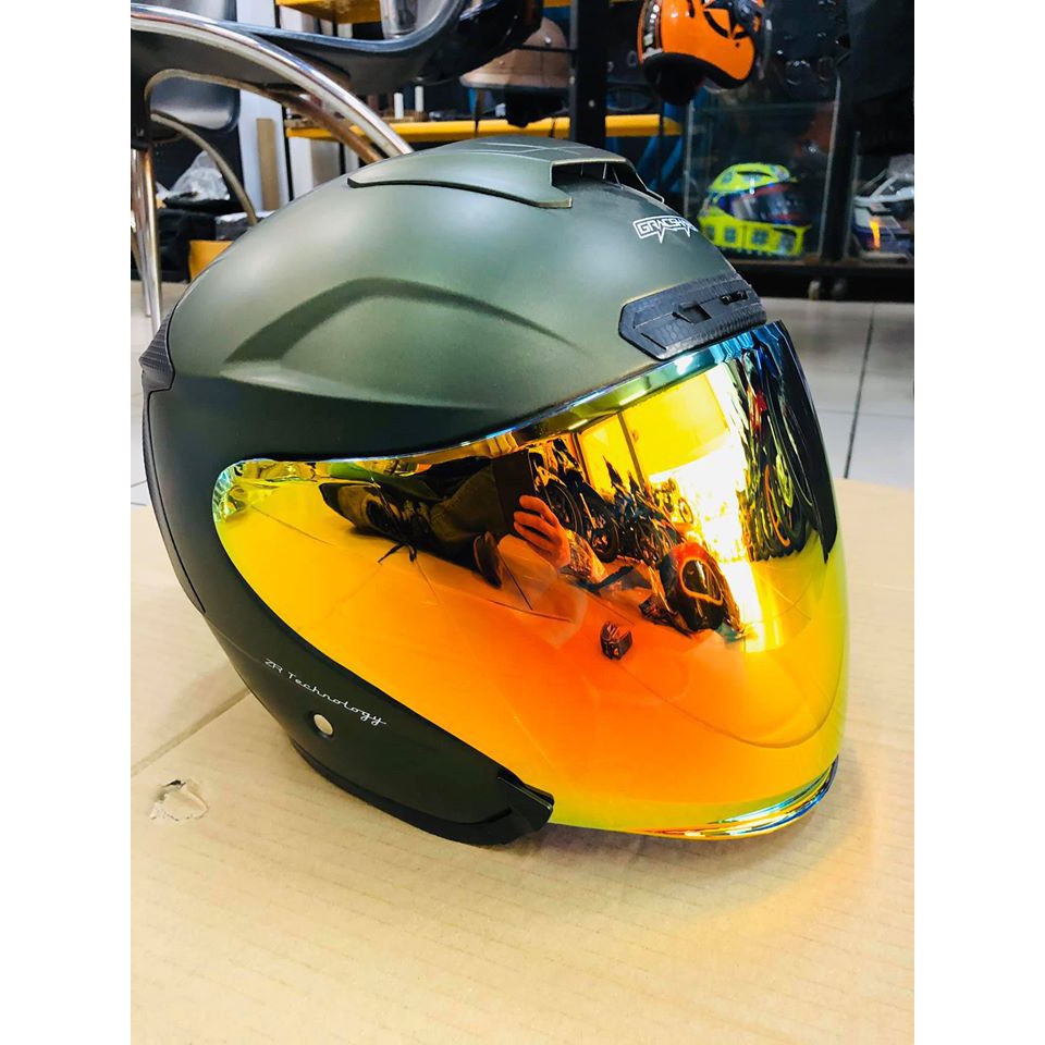 Gracshaw G838 Gaizer / Xdot G515 Visor Siang Malam Smoke / Gold ...
