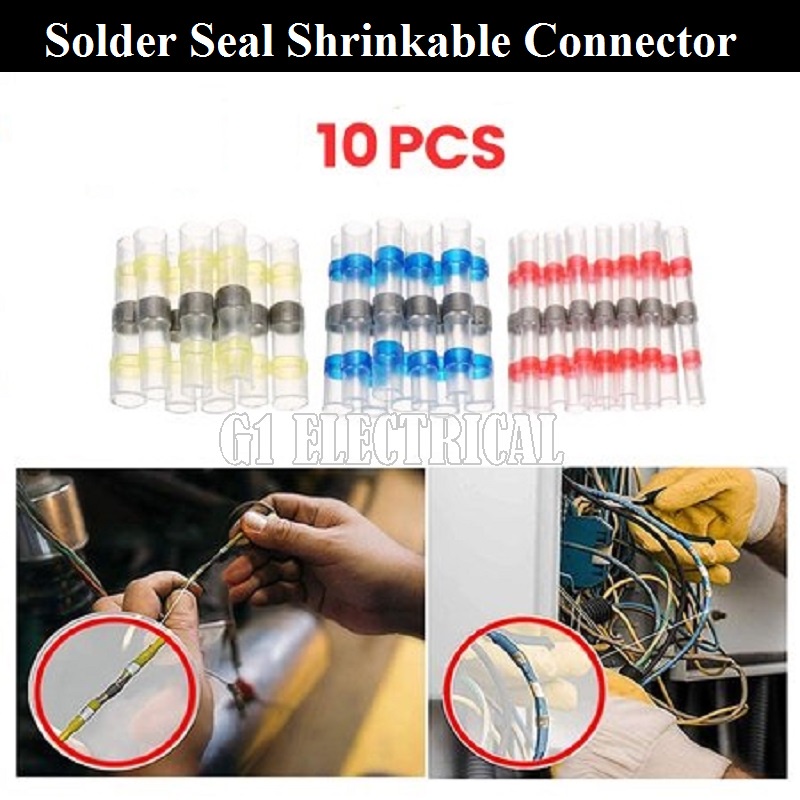 10PCS Waterproof Insulated Solder Seal Heat Shrink Butt Connector ...