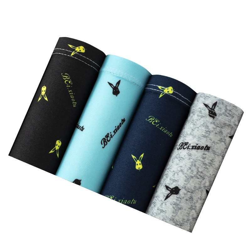 4 Pcs Microfiber Men's Boys Boxer Trunks Plus Size Underwear Panties ...