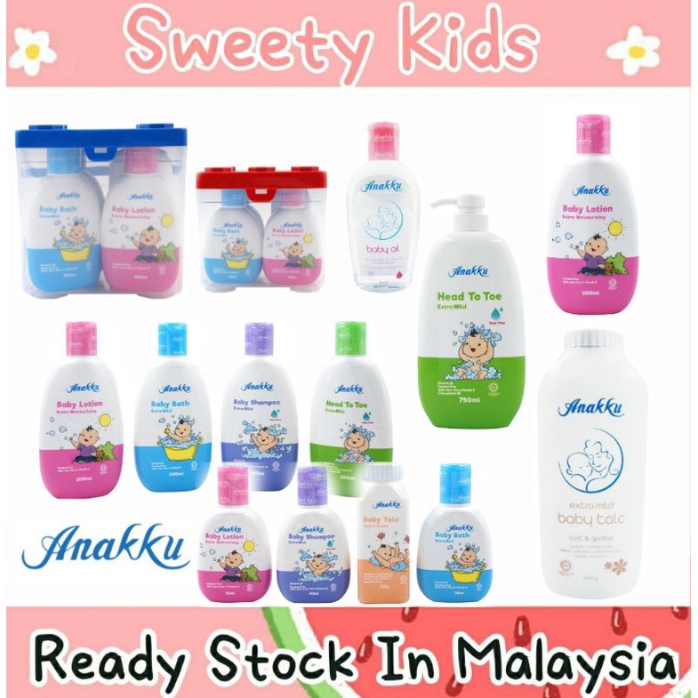 Anakku Toiletries Set/Head To Toe Wash/Baby Oil/Baby Powder Talcum ...