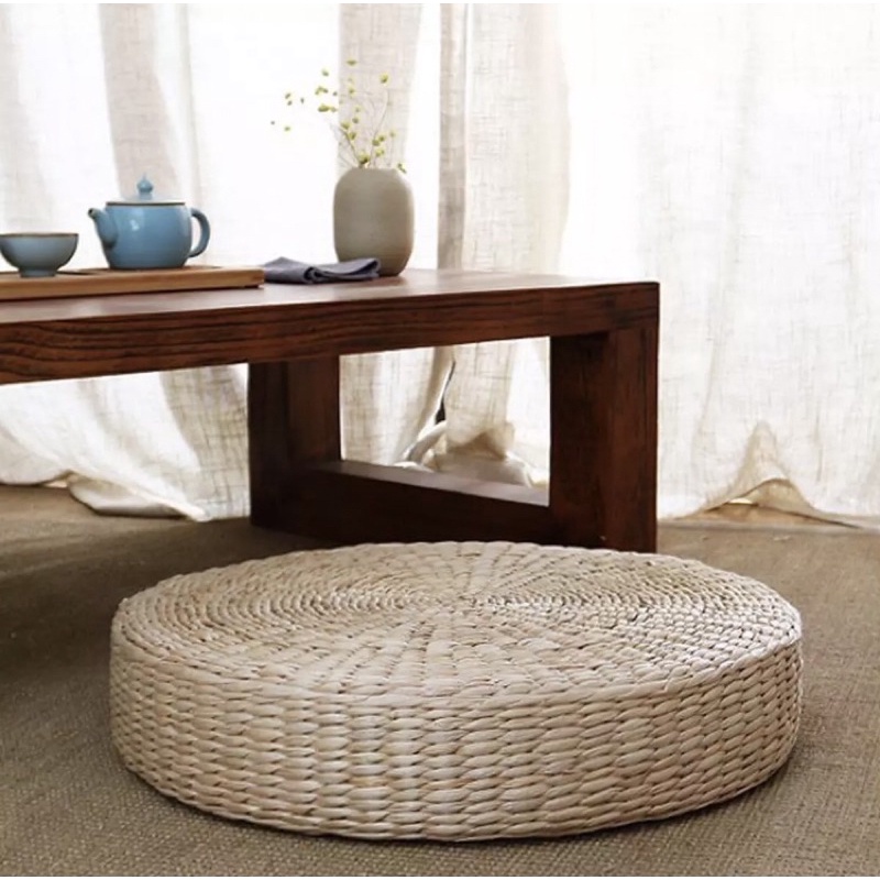 Japanese Style Tatami Handmade Rattan Futon Round Seat | Shopee Malaysia