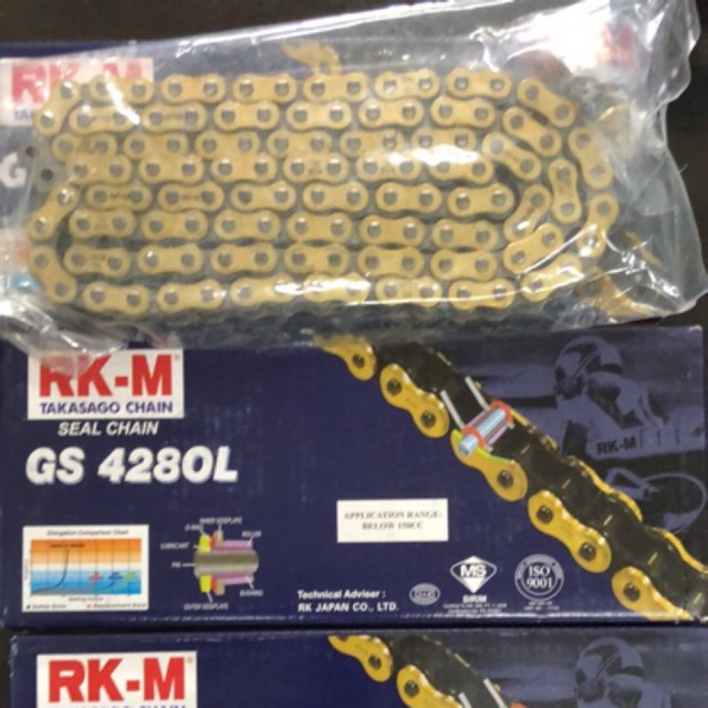 RKM RK CHAIN GS 428 OL 122L O-Ring gold chain [application range below ...