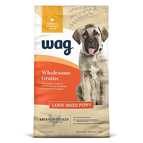 Amazon Brand - Wag Wholesome Grains Puppy Large Breed Dry Dog 100% ...