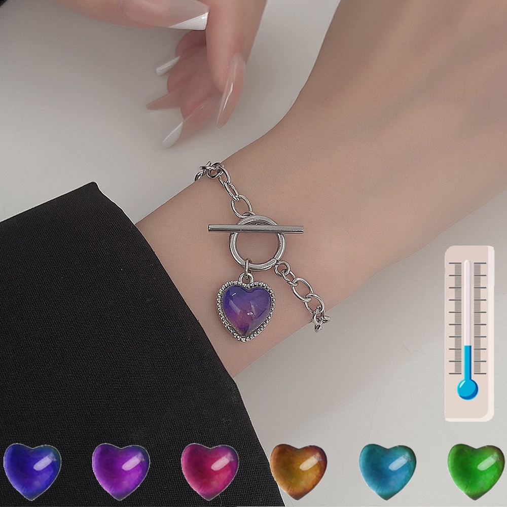 Women Creative Mood Temperature Sensitive Color Changing Pendant ...