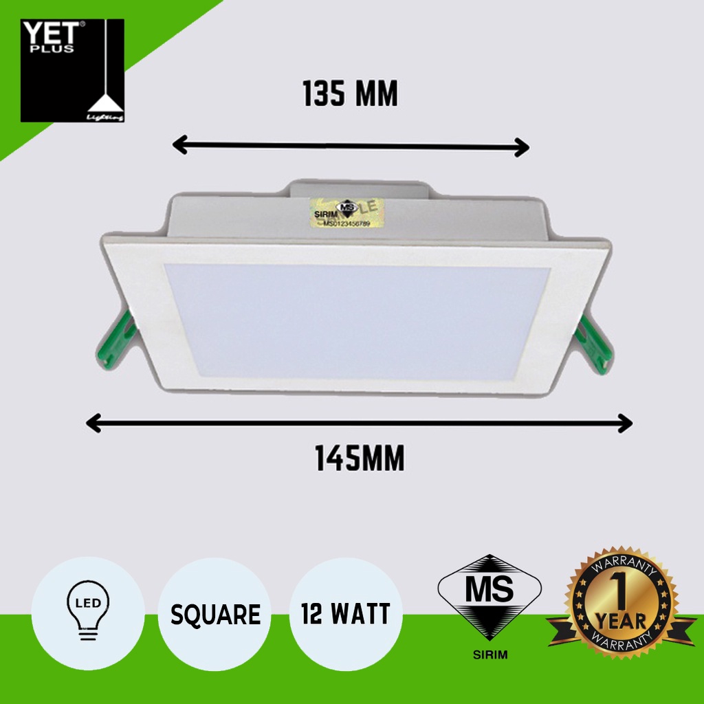 YET PLUS LED Ceiling Recessed Downlight 12W 18W 560 561 Lampu Siling ...
