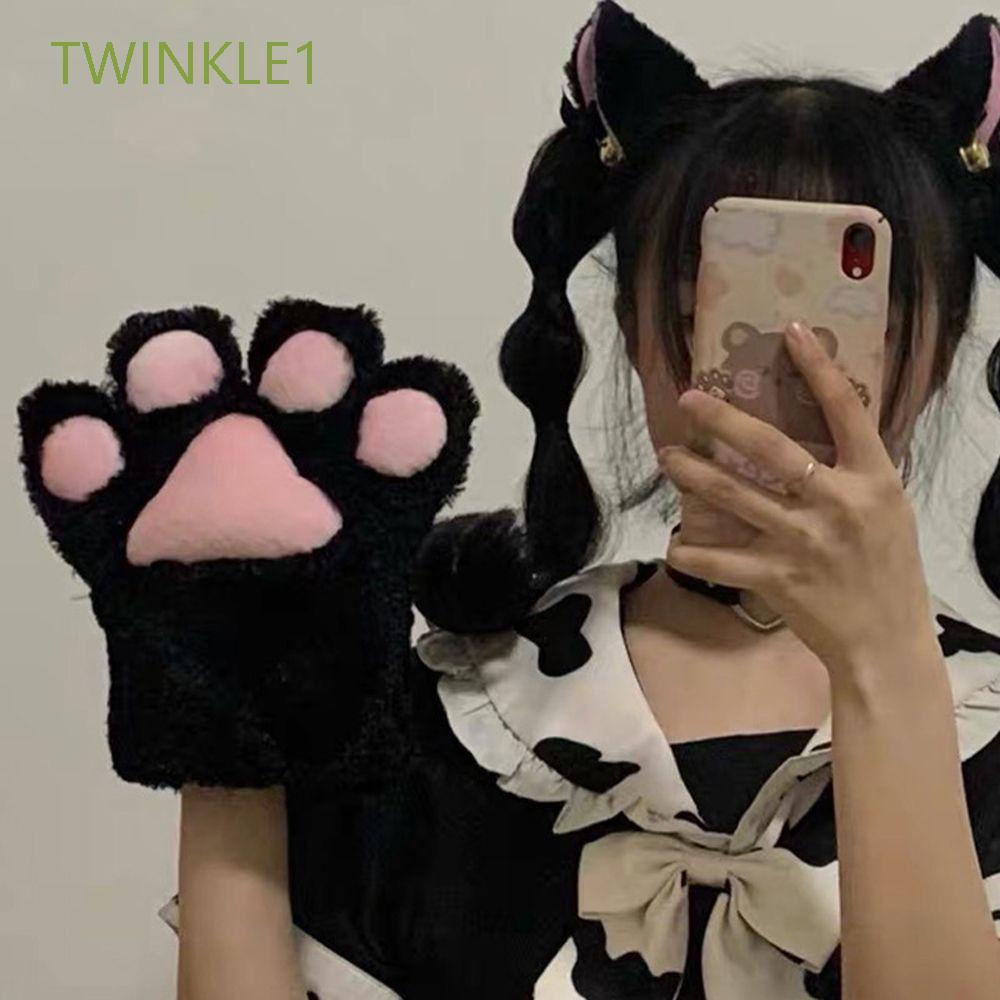 TWINKLE1 New Anime Cosplay Gloves Sweet Plush Cat Claw Gloves Fluffy ...